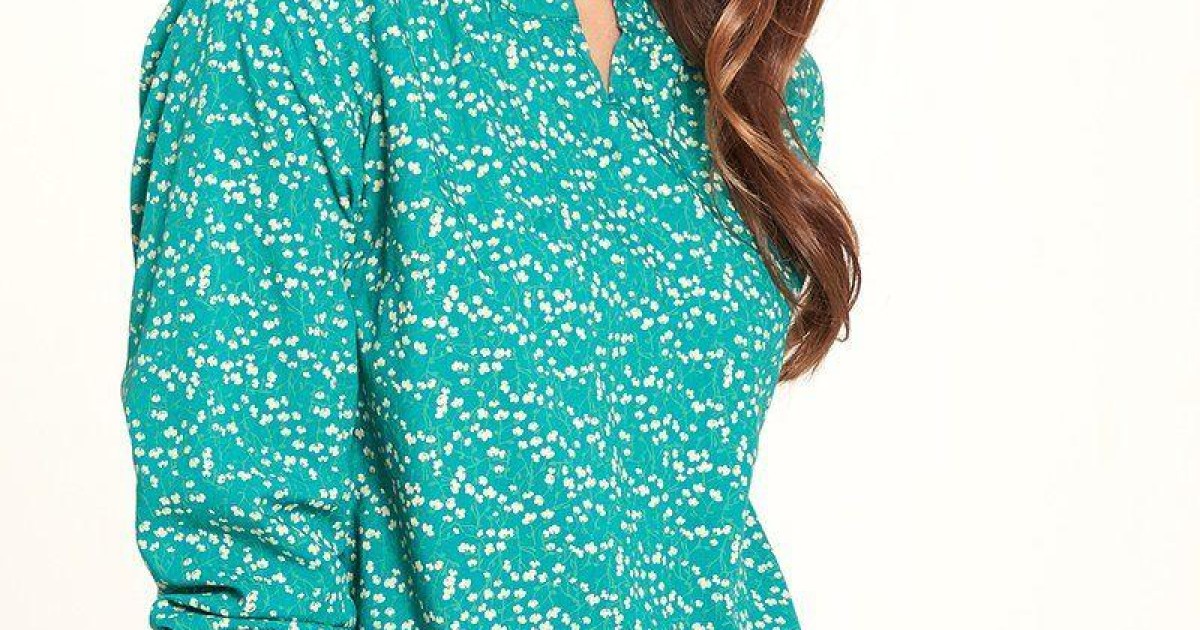 Chemise turquoise viscose Tranquillo - Haut ethnique femme - Femme - La ...